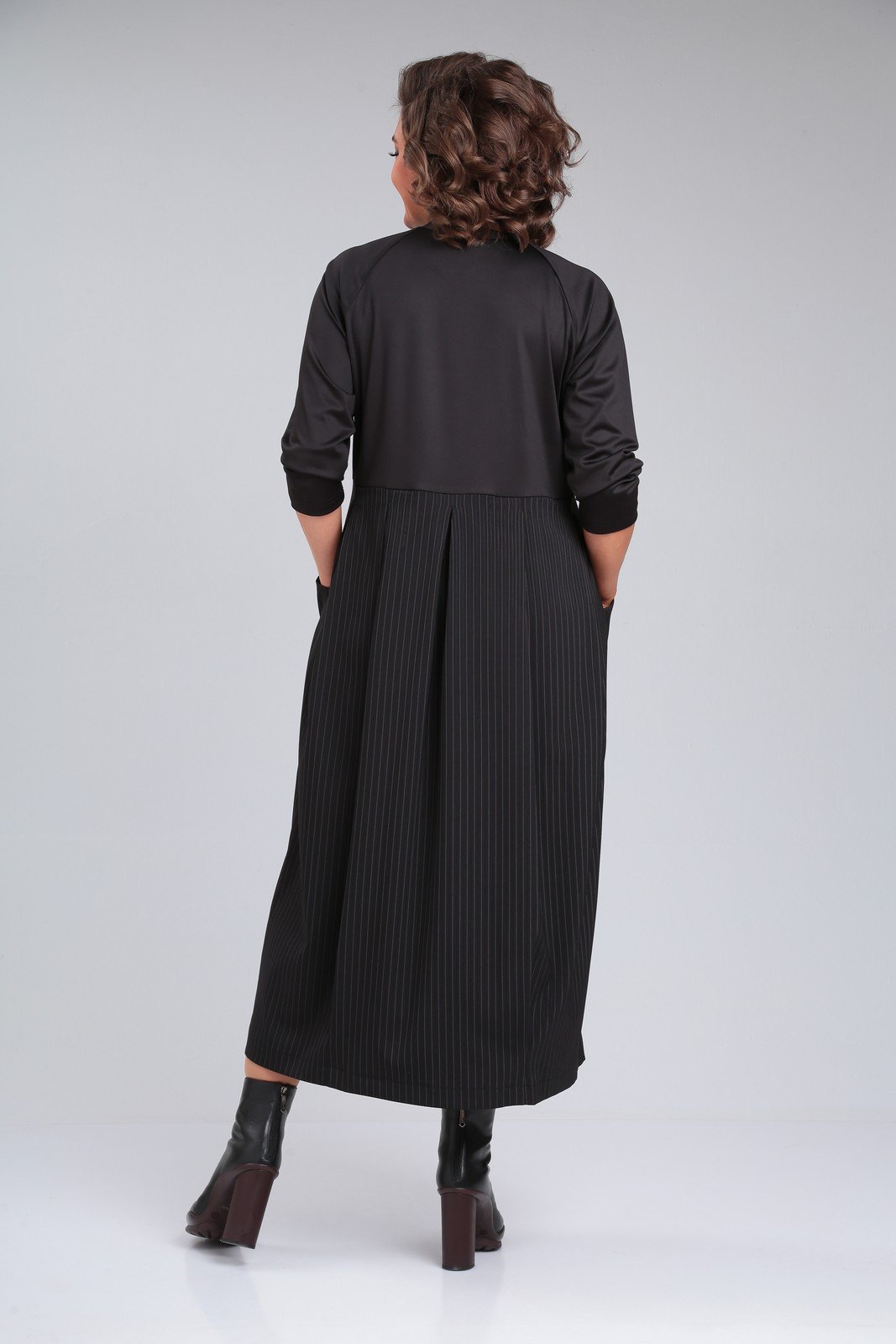 Платье 2137 черный + полоска Michel Chic купить в интернет магазине Велесмода